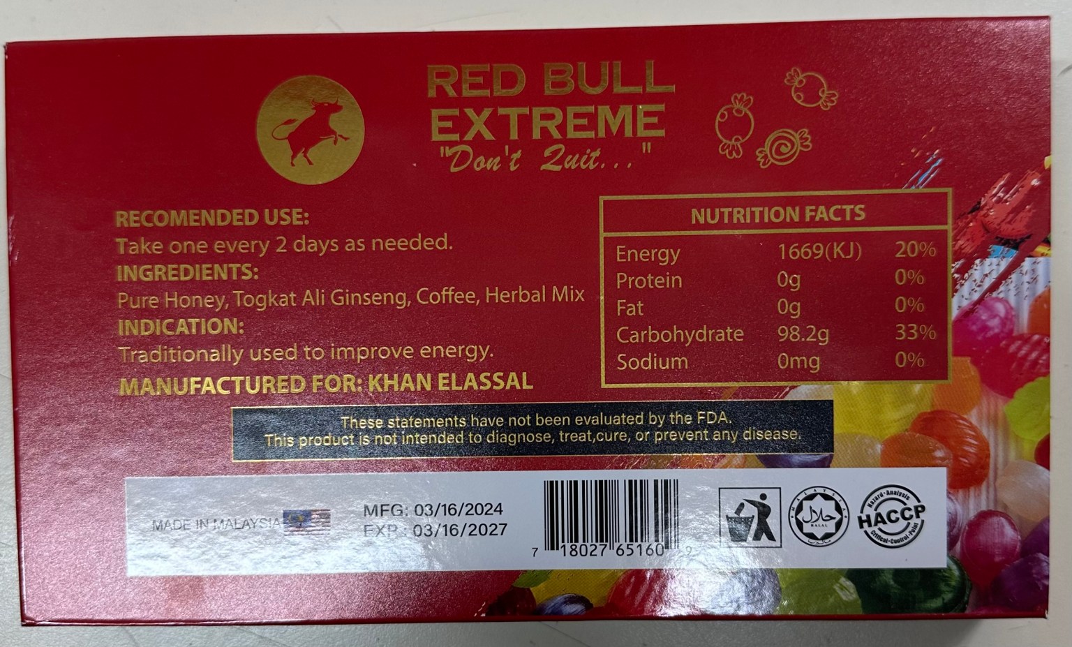 Varietym Red Bull Extreme Candy Power for him 12 Pieces – VarietyM